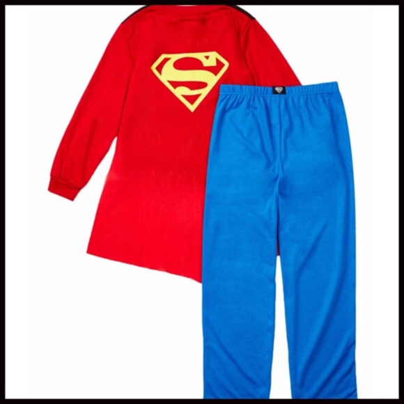 DC Comics | Pajamas | Superman Pajamas Boys Pjs Dc Super Hero Cape Set ...